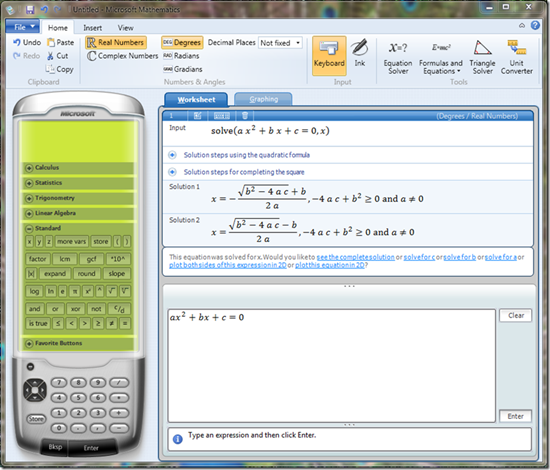 Microsoft Mathematics 4.0 - Now Free and Available For Download